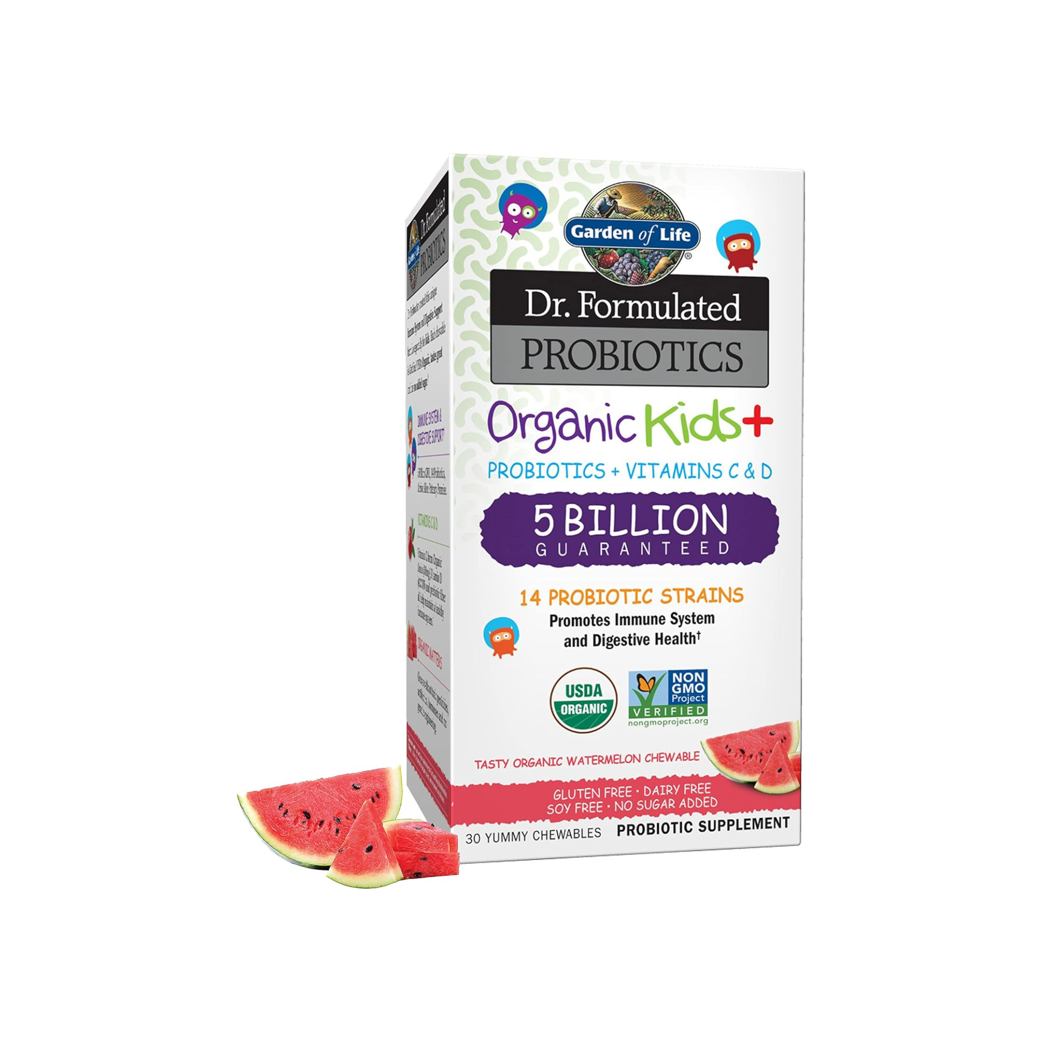 Dr. Formulated Probiotics Organic Kids+ Cooler Berry Cherry 30 Chewabl ...
